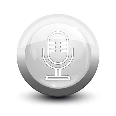 Button Vocal Microphone Grey Stock Vector Illustration Of Radio Communication 237331082