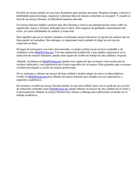 Escribir Un Ensayo Literario Pdf Scribd Websites