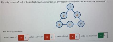 Solved Place The Numbers 1 To 6 In The Circles Below Each Chegg