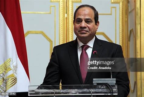 President Of Egypt Mr Abdel Fattah Al Sisi Photos And Premium High Res