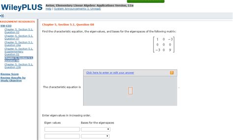 Solved Find The Characteristic Equation The Eigenvalues