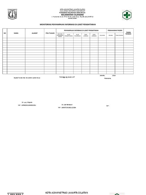 Form Monitoring Penyampaian Informasi Pdf
