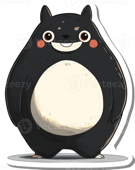 Happy Black Bear Cub Cartoon Character Illustration 55380964 Png