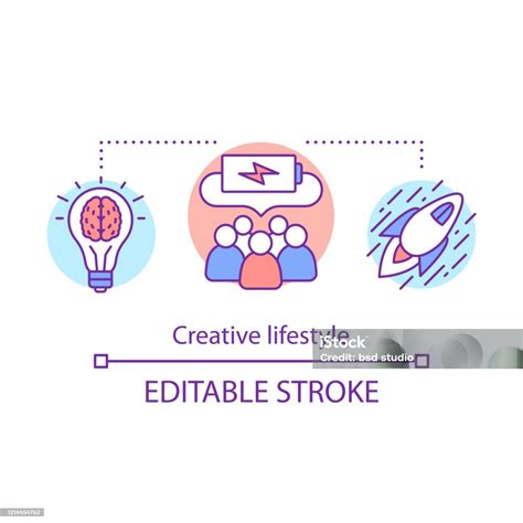 창조적 인 라이프 스타일 컨셉 아이콘 브레인 스토밍 아이디어 얇은 라인 그림 상상력과 독창적 인 아이디어 생성 창의적인 사고