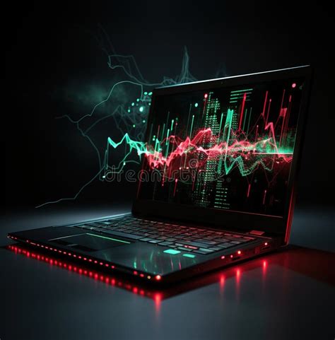 Application Of Laptop With Business Graph Analytical Data Trend Analysis And Concept Of