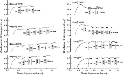 Friction Coefficient Against Shear Displacement Curves For Natural
