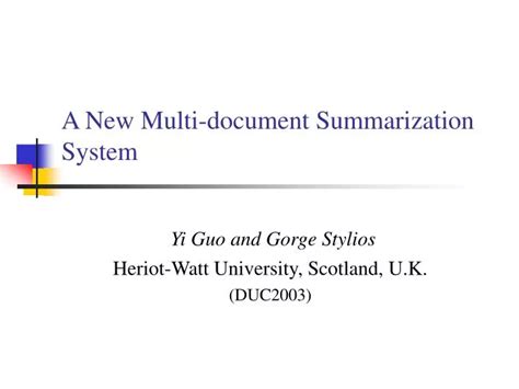 Ppt A New Multi Document Summarization System Powerpoint Presentation