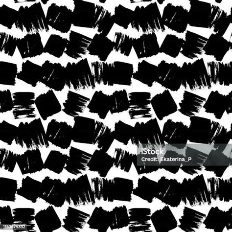 스칸디나비아 추상 그런 지 텍스쳐 원활한 패턴 페인트 스트로크 기하학적 배경 그리드 인쇄 흰색 배경에 검은 색 간단한 장식 복고풍 스타일입니다 직물 배경 화면에 사용할 수