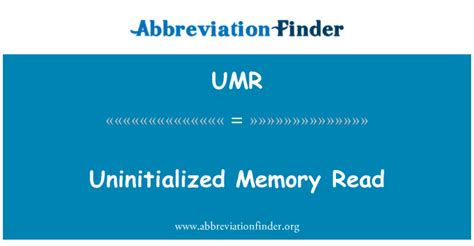 umr 代表 未初始化的内存读取 uninitialized memory read