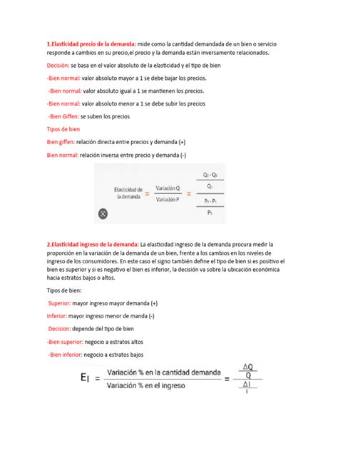 Parcial 2 Micro Formulas Descargar Gratis Pdf Elasticidad Economía
