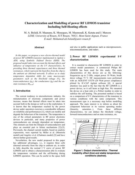 Pdf Characterization And Modelling Of Power Rf Ldmos Transistor