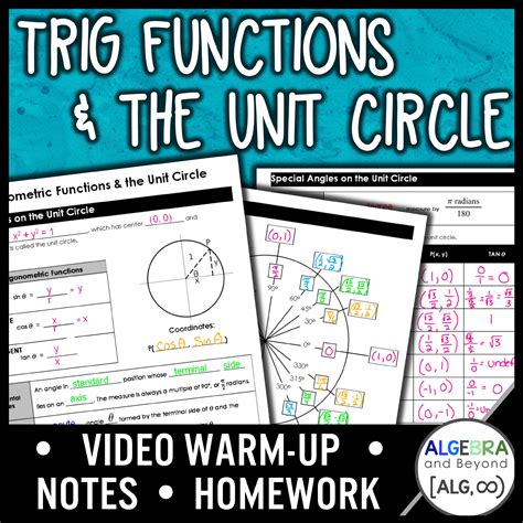 Trigonometric Functions And Unit Circle Algebra 2 Warmup Notes Algebra And Beyond