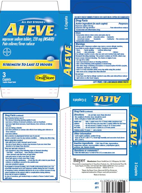 Aleve Label