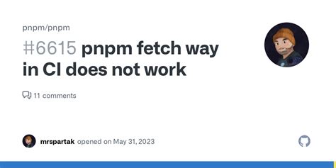 Pnpm Fetch Way In Ci Does Not Work · Issue 6615 · Pnpmpnpm · Github