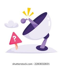 Scalable Trendy Illustration Satellite Error Flat Stock Vector Royalty Free