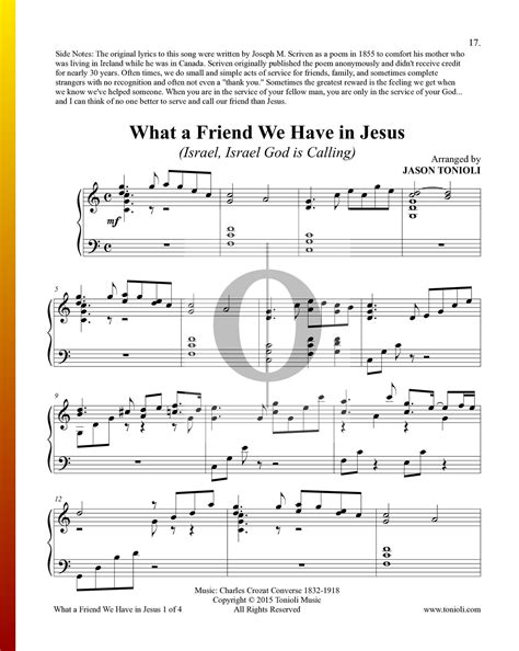 What A Friend We Have In Jesus Charles Crozat Converse Piano Sheet