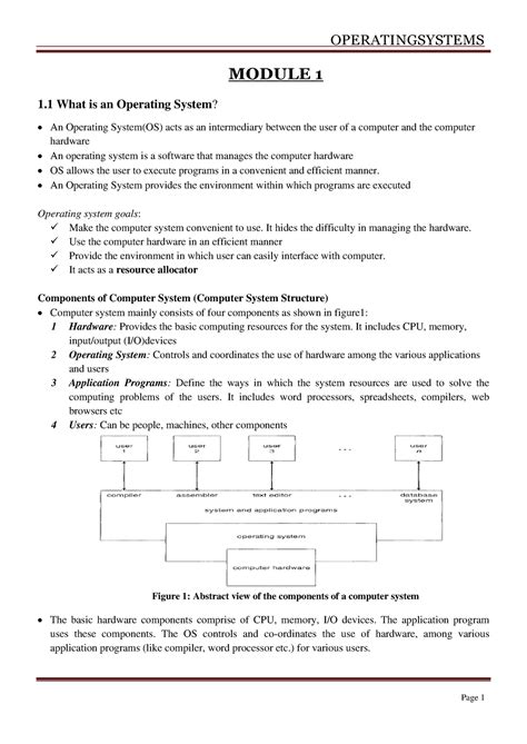 Os Examines The Important Problems In Operating System Design And Implementation Module 1 1