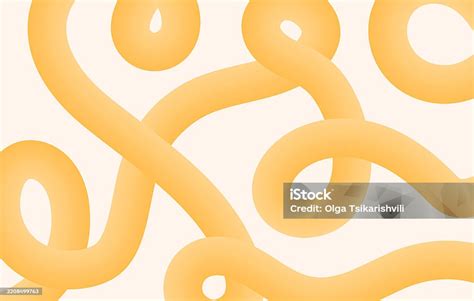 노란색 그라데이션의 물결 모양의 선이 있는 추상 수평 배너 복사 공간이 있는 베이지색 배경에 물결 모양 벡터 다채로운 유체 웨이브 패턴 또는 소셜 미디어 웹 디자인 1970