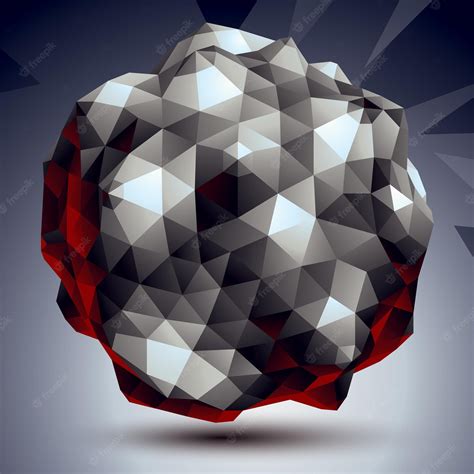 Premium Vector Asymmetric 3d Abstract Object Monochrome Geometric Spatial Form Render And