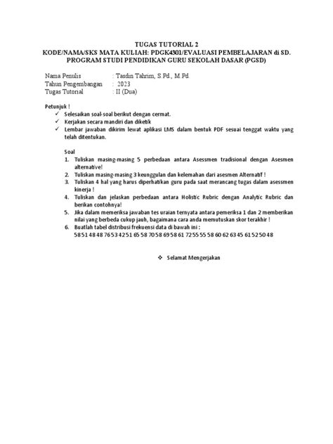 Tugas Tutorial 2 Ut Pdf