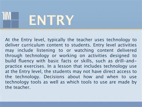 Technology Integration Matrix Introduction Key