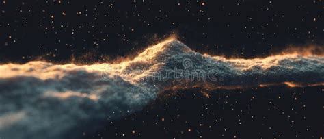 Luminous Particles In Motion Create A Stunning Overlay Texture In Space Environment Stock