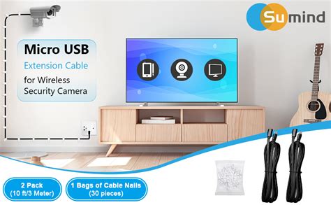 Amazon Com Sumind Pack Micro Usb Extension Cable Ft Meters Male To Female Extender Cord