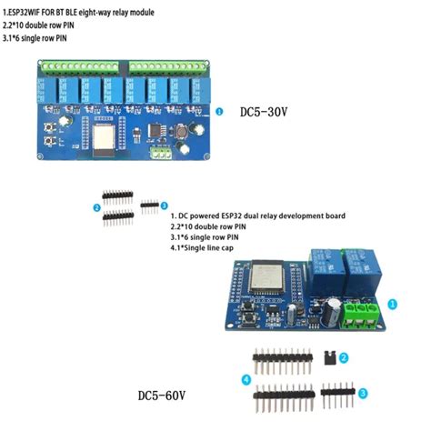 ESP8266 ESP32 DC5 30 60V แหลงจายไฟ WIFI Bluetooth 8 Dual Channel Relay ESP32 WROOM Secondary