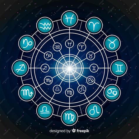 우주 배경에 조디악 휠 무료 벡터