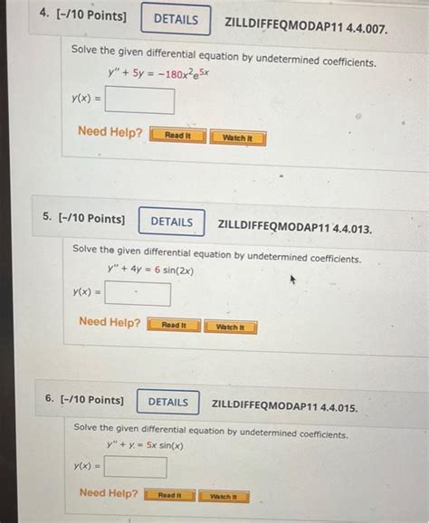 Solved Solve The Given Differential Equation By Undetermined
