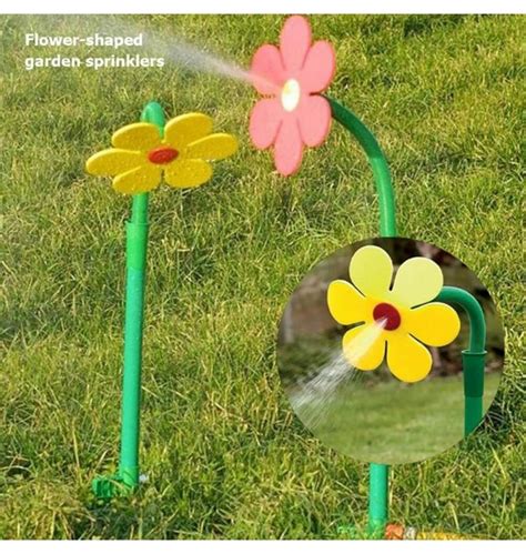 정원 스프링클러 꽃 모양 춤추는 데이지 720 회전 물 스프레이 장난감 마당 잔디 급수 관개 도구 티몬