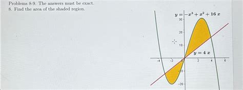 Solved Problems 8 9 The Answers Must Be Exact 8 Find The Chegg Com