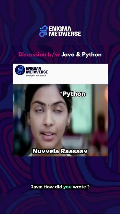 When Java Meets Python 😂🤣enigmametaverse Techforgood Coding Codinglife Youtube