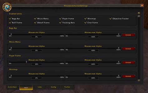 Mouseover Action Settings Automatic UI Fader Screenshots World Of