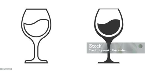 평평한 스타일의 와인 유리 아이콘 고립 된 배경에 샴페인 음료 벡터 그림 칵테일 음료 사인 비즈니스 컨셉 덩굴에 대한 스톡 벡터 아트 및 기타 이미지 Istock