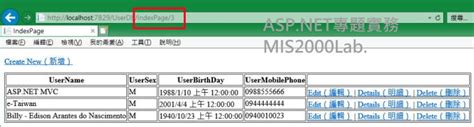 mis2000 lab asp專題實務 and webform mvc 遠距教學 asp mvc分頁（ skip 與