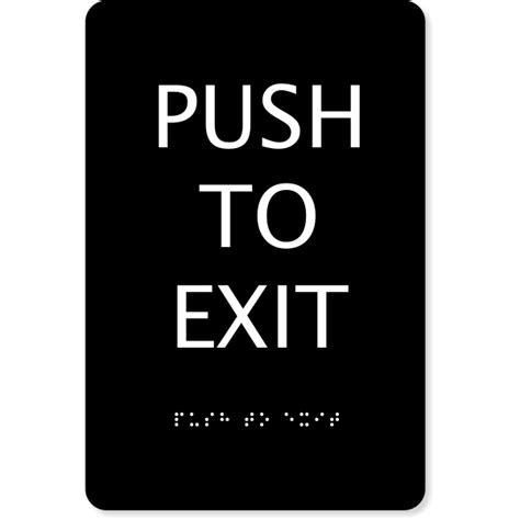 ADA Push To Exit Sign Custom Signs