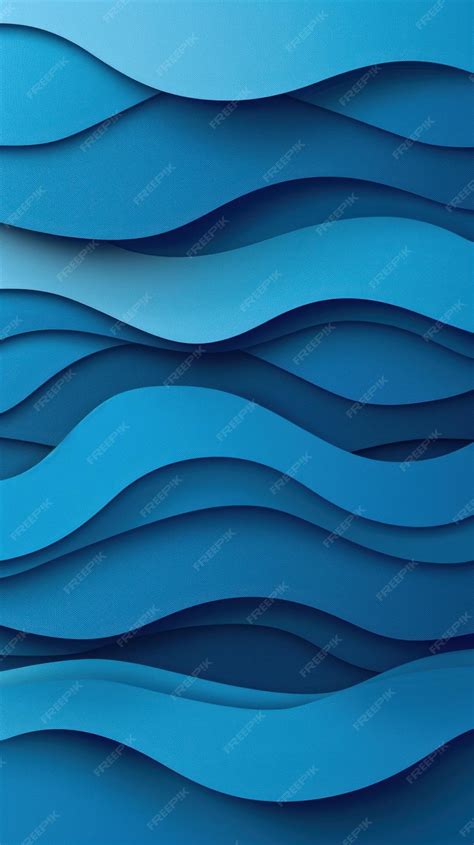 Abstract Blue Background With Wavy Lines Creating A Dynamic Visual Effect Premium Ai Generated