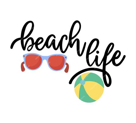 Premium Vector Beach Life Quote On White Background Vector