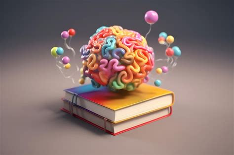 Premium Photo Colorful Brain On Book Unleashing Creative Potential
