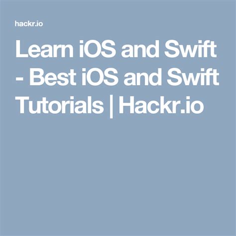 Ios Swift Tutorial