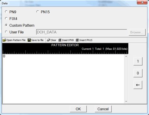 Data Setup Dialog Boxes Custom Pattern Happy Bit