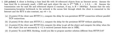 Solved 1 15 Points A Client Is Fetching A Base Html File
