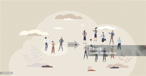 Representative Sample With Statistical Subset Population Tiny Person Concept Stock Illustration
