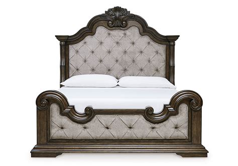 Maylee Dark Brown King Upholstered Bed Cincinnati Overstock Warehouse