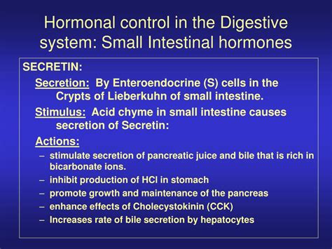 Ppt Hormonal Control In The Digestive System Gastric Hormones Powerpoint Presentation Id 351754