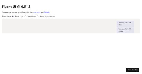 Fluent Ui Example Forked Codesandbox