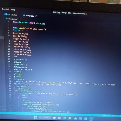bhagya lakshmi on linkedin task 18 mini project on supermarket bill generation kiran sagar