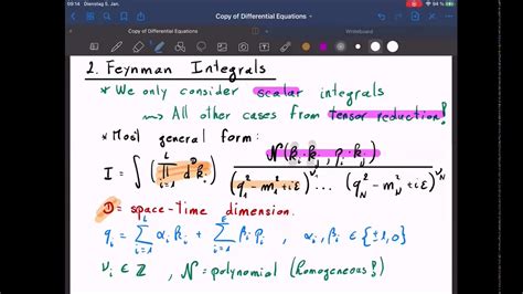 Differential Equations And Calculation Of Feynman Integrals Claude Duhr Lecture 13 Youtube