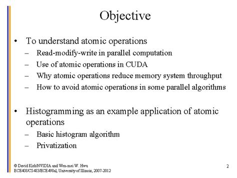 Gpu Programming Lecture 7 Atomic Operations And Histogramming